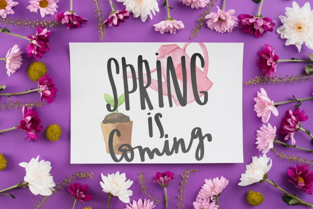 Free Card Template For Spring With Flowers Psd – DreamBundles