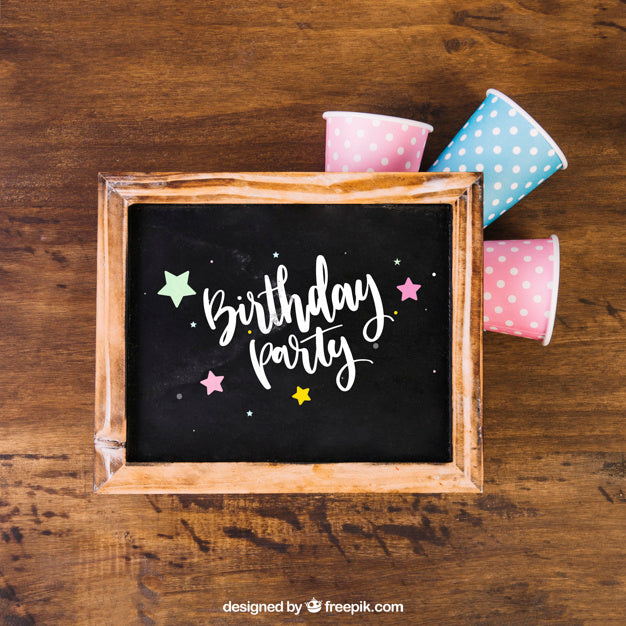 Free Chalkboard Mockup With Birthday Design Psd – DreamBundles