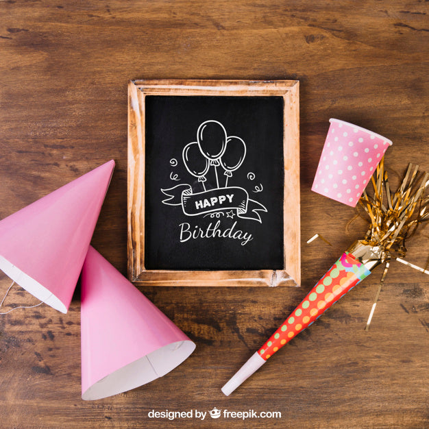 Free Chalkboard Mockup With Birthday Design Psd – DreamBundles