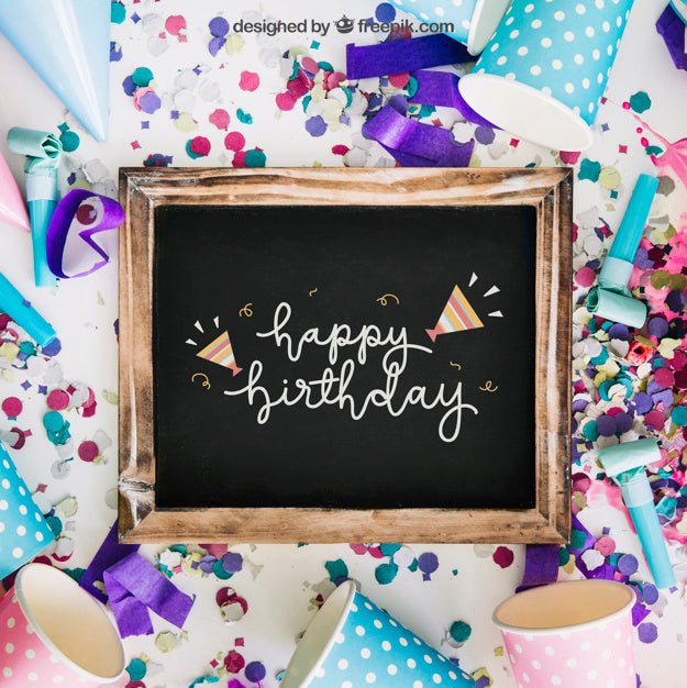 Free Chalkboard Mockup With Birthday Design Psd – DreamBundles