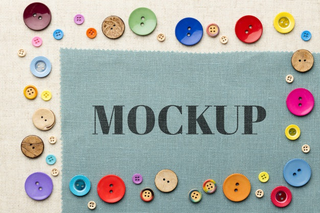 Free Top View Of Mock-Up Frame Design With Colorful Buttons Psd ...