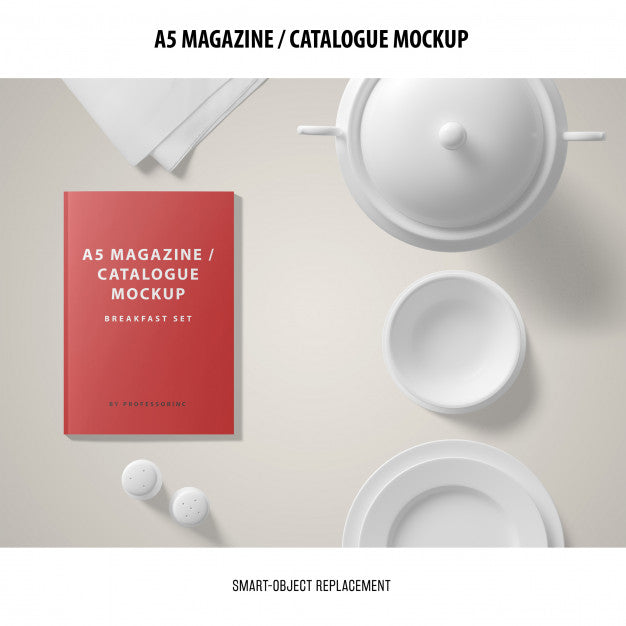 Free A5 Magazine Catalogue Mockup Psd – DreamBundles