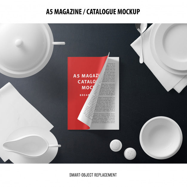 Free A5 Magazine Catalogue Mockup Psd – DreamBundles