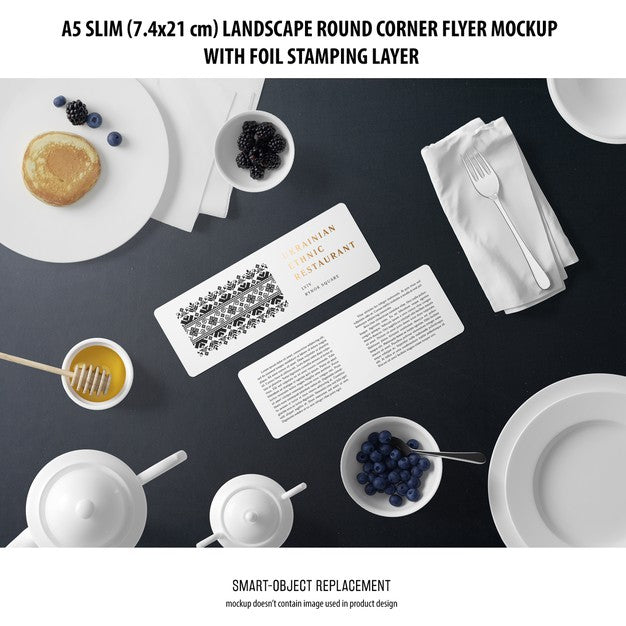 Free A5 Slim Landscape Flyer Mockup Psd – DreamBundles