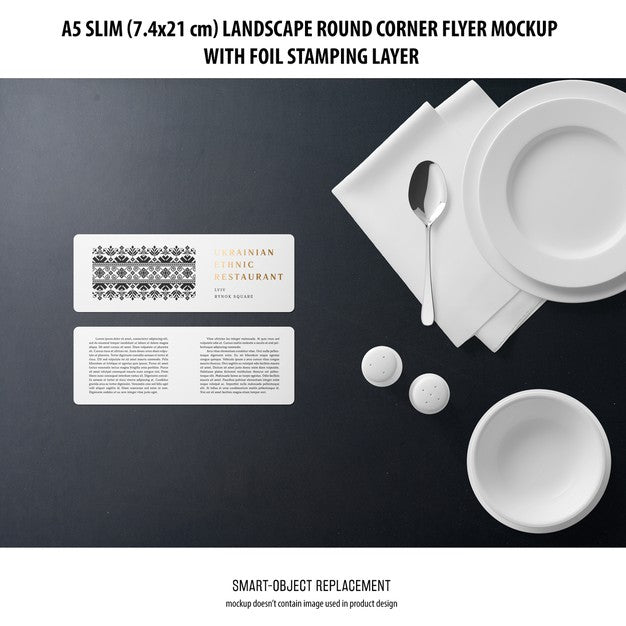 Free A5 Slim Landscape Flyer Mockup Psd – DreamBundles