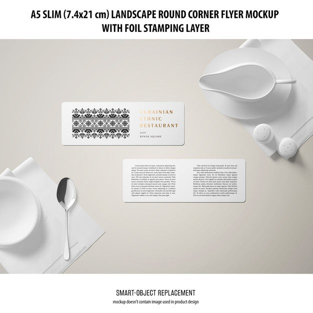 Free A5 Slim Landscape Flyer Mockup Psd – DreamBundles