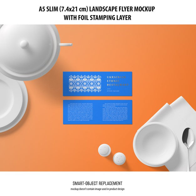 Free A5 Slim Landscape Flyer Mockup Psd – DreamBundles
