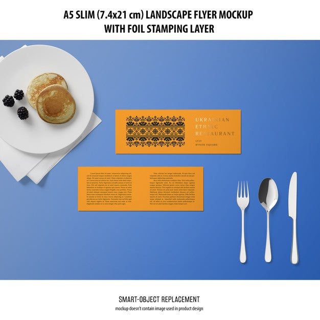Free A5 Slim Landscape Flyer Mockup Psd – DreamBundles