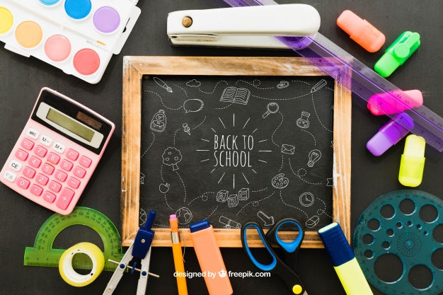 Free Blackboard And Complete Set Of School Materials Psd – DreamBundles