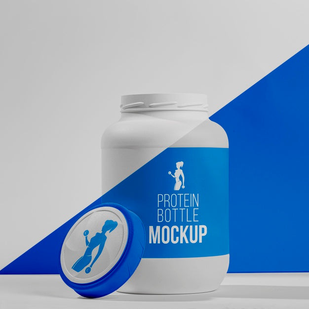 Free Blue Protein Powder Gym Mock-Up Concept Psd – DreamBundles