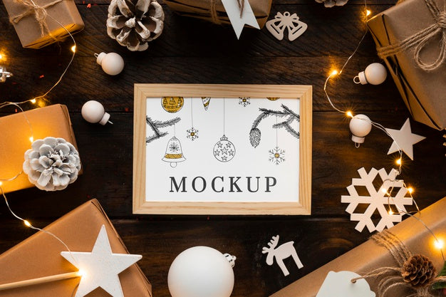 Free Christmas Mock-Up Cute Winter Decorations Psd – DreamBundles