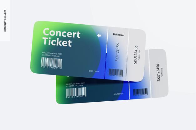 Free Concert Ticket Mockup, Floating Psd – DreamBundles