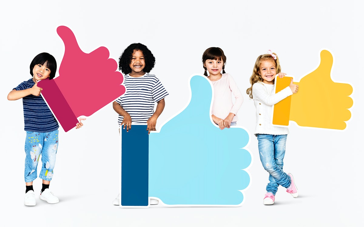 Free Cute Children Showing Colorful Thumbs Up – DreamBundles