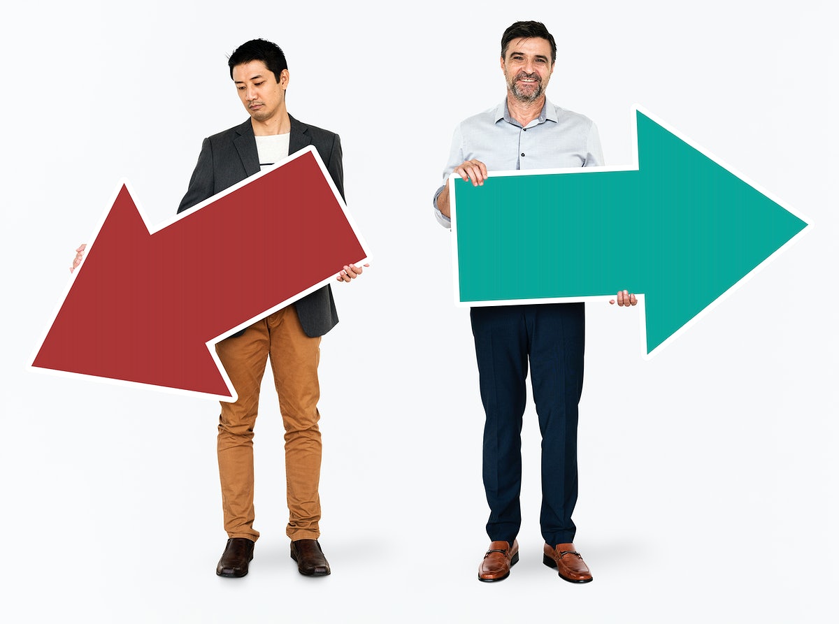 Free Diverse People Holding Positive And Negative Arrows – DreamBundles
