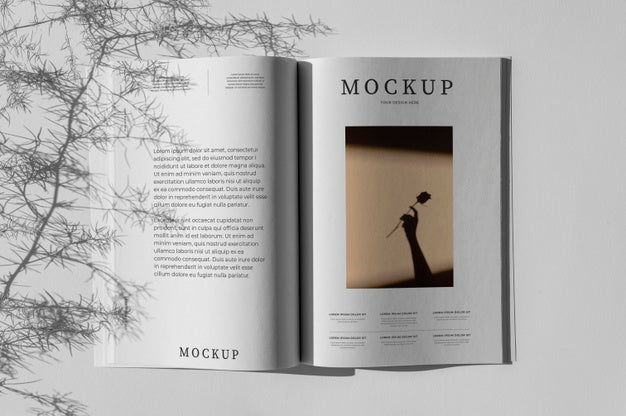 Free Flat Lay Nature Magazine Cover Mock-Up With Leaves Assortment Psd ...