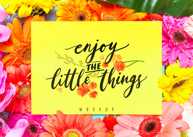 Free Floral Mock-Up With Motivational Message Psd – DreamBundles