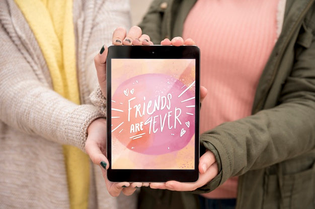 Free Friend Holding Happy Friendship Day Tablet Psd – DreamBundles