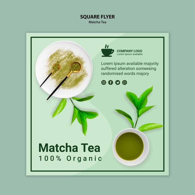 Free Matcha Tea Concept For Flyer Template Psd – DreamBundles