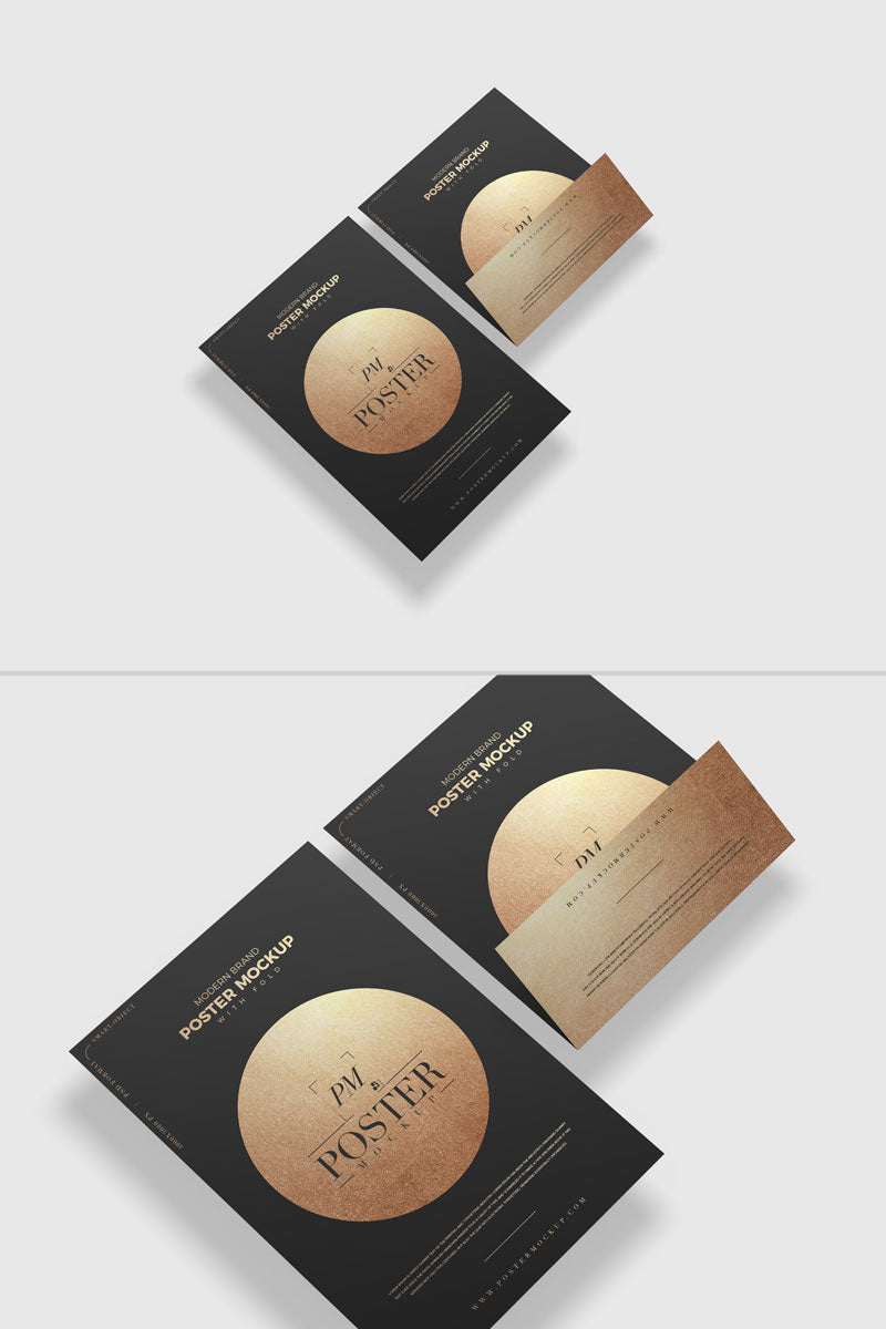 Free Modern Bottom Fold Poster Mockup – DreamBundles