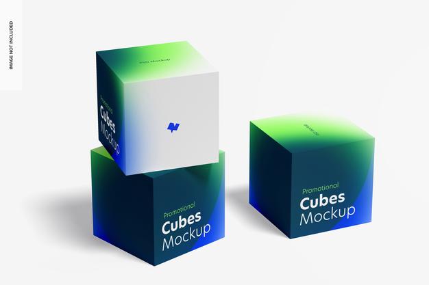 Free Promotional Cubes Display Mockup, Stacked Psd – DreamBundles