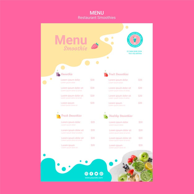 Free Smoothie Restaurant Menu Template Psd – DreamBundles