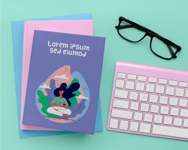 Free Top View Book Cover Mock-Up Assortment Psd – DreamBundles